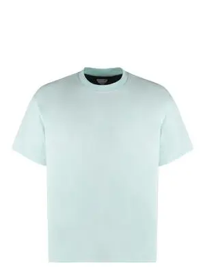 Bottega Veneta Cotton Ribbed Collar T-shirt For - Light Blue