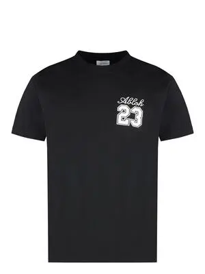 Off-White Cotton T-shirt With Logo 23 Embroidery - Black