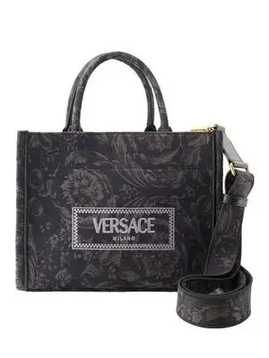 Versace Small Barocco Athena Tote Bag - Black