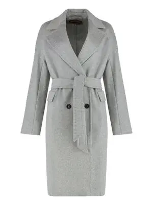 MAX MARA MAX MARA STUDIO Double-Breasted Belted Cashmere Blend Coat