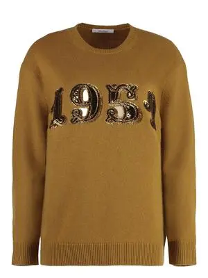 MAX MARA Max Mara Wool And Cashmere Sweater With Sequined Numbers