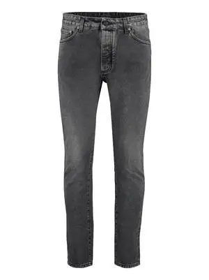 PALM ANGELS Palm Angels Straight Leg Jeans With Maxi Logo