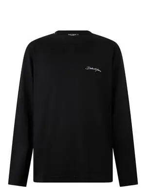 Dolce & Gabbana Long Sleeve Cotton Shirt Fw25 Collection - Black