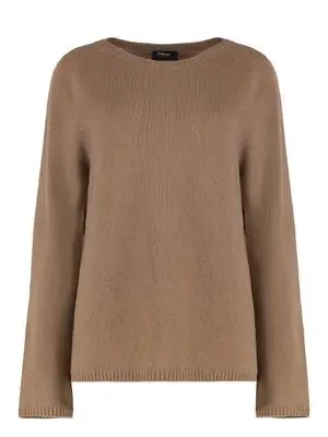 Max Mara Crew Neck Wool And Cashmere Sweater - Camel