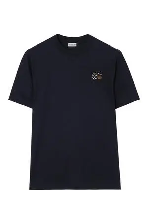 Burberry Embroidered Equestrian Knight T-shirt Size - Blu