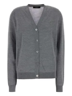Gucci GUCCI Wool Cardigan With Crystal Embellishments Grey