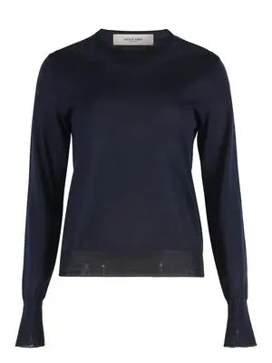 GOLDEN GOOSE Elegant Virgin Wool Knit Sweater - Blue