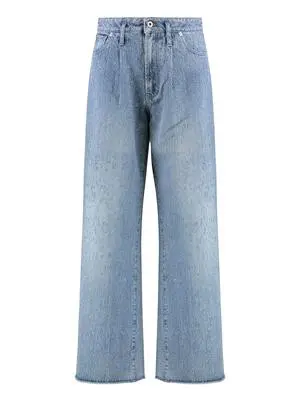 HALFBOY Logo-patch Wide-leg Jeans - Denim