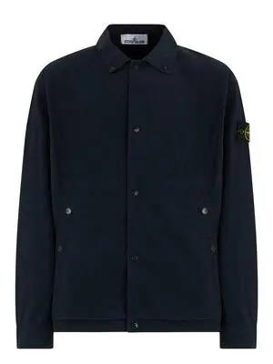 Stone Island Classic Button-up Jacket Shirt For - Blue