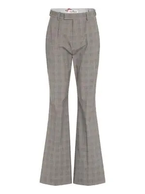 VIVIENNE WESTWOOD Prince Of Wales Checked Flare Trousers - Grey