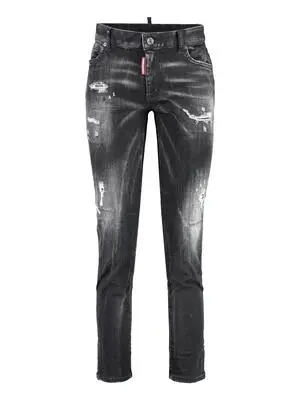 Dsquared2 Cropped Distressed Jeans - Grey