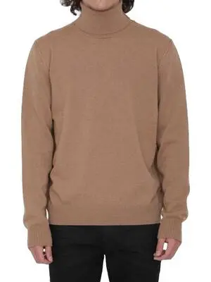 MAISON MARGIELA High-neck Cashmere Jumper - Camel
