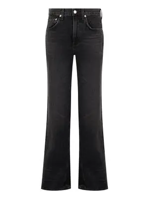 AGOLDE High-waisted Flared Leg Denim Pants - Black