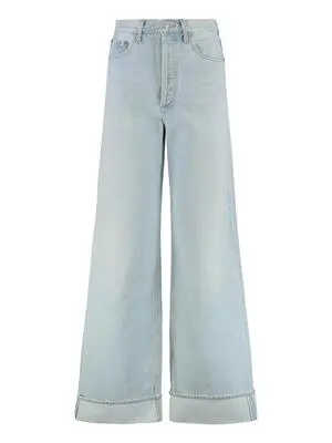 AGOLDE Dame Wide-leg Organic Cotton Jeans - Denim