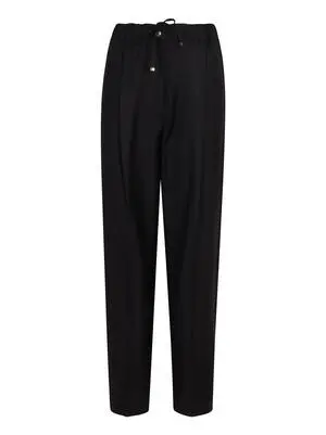 Moncler Wool Gabardine Tailored Trousers - Black
