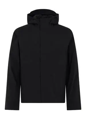 K-WAY Short Padded Jacket With High Collar And Hood - Black
