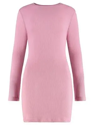 Sablyn Kelly Ribbed Long-sleeve Mini Dress - Pink