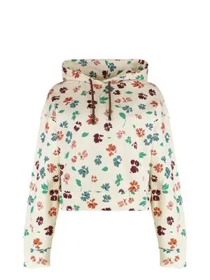KRISTINA TI KRISTINA TI Floral Print Cropped Hoodie Multicolor