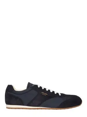 Prada Lace-up Sneakers With Suede Details - Blue
