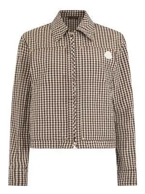 MONCLER MONCLER Cropped Gingham Zip Jacket