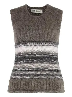 Our Legacy Mohair Wool Knit Gilet Vest - Multicolor