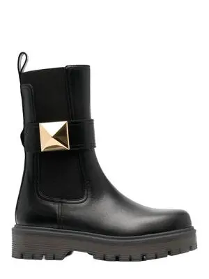 Valentino Garavani One Stud Chelsea Boots - Black