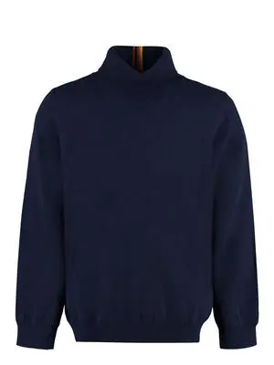 Paul Smith Artist Stripe Roll Neck Jumper - Blue