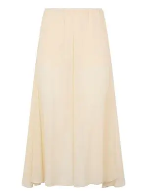 Chloé High-waisted Silk Trousers - Yellow