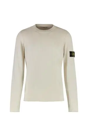 Stone Island Cotton Blend Relaxed Fit Sweatshirt - Sand