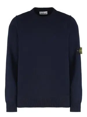 Stone Island Wool Jersey Crewneck Sweater - Blue