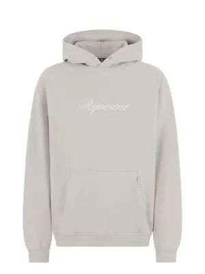 REPRESENT Hooded Script Logo Sweatshirt Perfect Fit For Everyday Wear - Grey