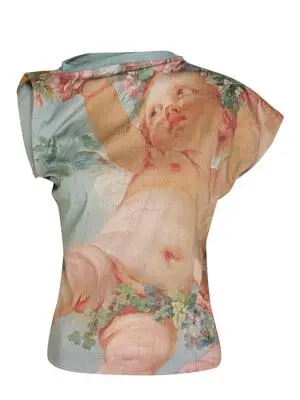VIVIENNE WESTWOOD Vivienne Westwood Asymmetric Printed Cotton Top Multicoloured