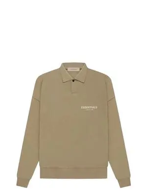 Fear Of God Long Sleeve Polo Shirt - Brown/tan