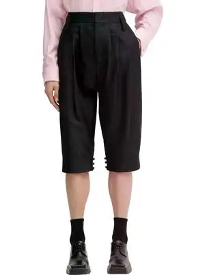 Kenzo Pleated Button-cuff Shorts - Black