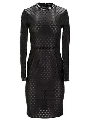 TOM FORD Perforated Long-sleeve Mini Dress - Black