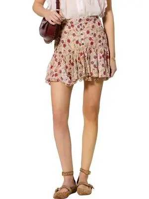 MARANT ETOILE Daneen Printed Cotton Voile Skirt - Neutrals