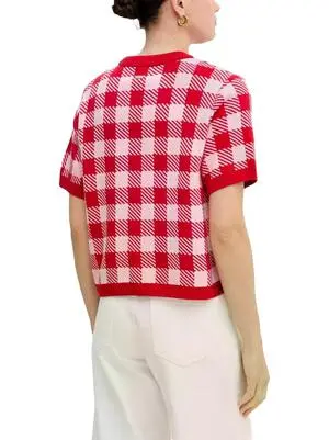 Barbour Esther Gingham Pattern Top - Red