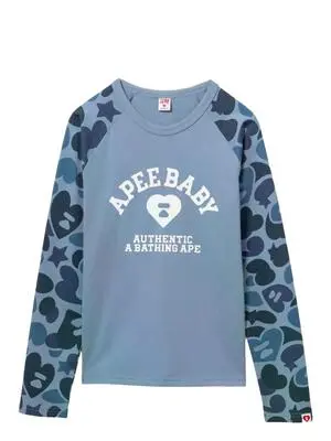 AAPE BY *A BATHING APE Camouflage Print Long Sleeve T-shirt - Blue