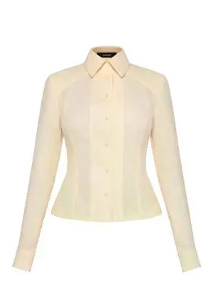 ANOUKI Button-down Long-sleeve Shirt - Neutrals