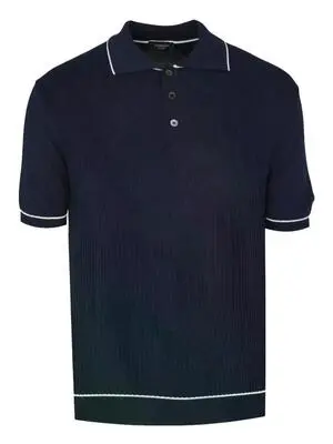 TOMBOLINI Ribbed-knit Tipped Polo Shirt - Blue