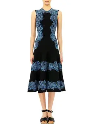 Ulla Johnson Iona Jacquard-knit Midi Dress - Black