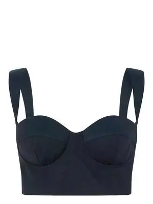 Moschino Sweetheart Neck Crop Top - Blue