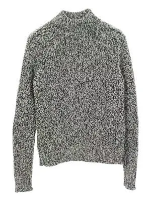 Saint Laurent Rib-knit Wool Mock Neck Sweater - Black