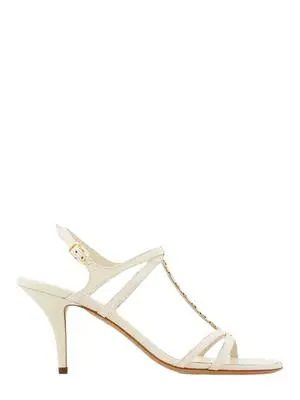FERRAGAMO Vara Chain T-strap Sandals - Neutrals