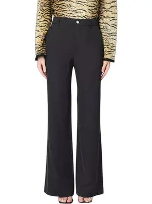 Moschino Flared Cady-texture Trousers - Black