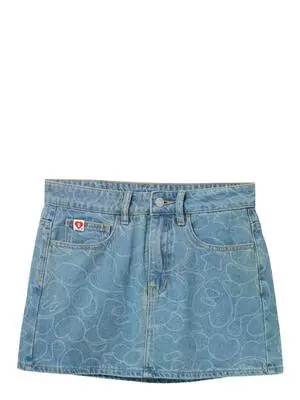 AAPE BY *A BATHING APE Apee™ A Bathing Ape® Graphic Print Denim Skirt - Blue
