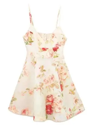 Zimmermann Floral Print V-neck Dress - Neutrals