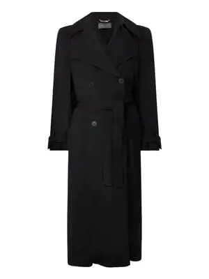 Alberta Ferretti Belted Double-breasted Coat - Black