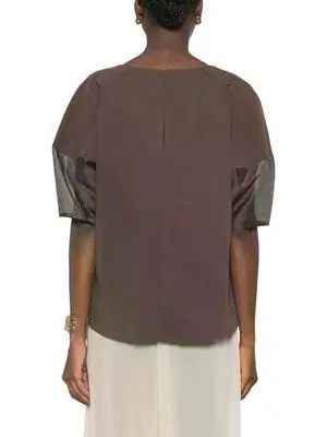 Sú Pleated Detail Blouse - Brown