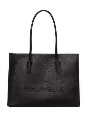 COCCINELLE Coccinelle Grained Leather Tote Bag Black